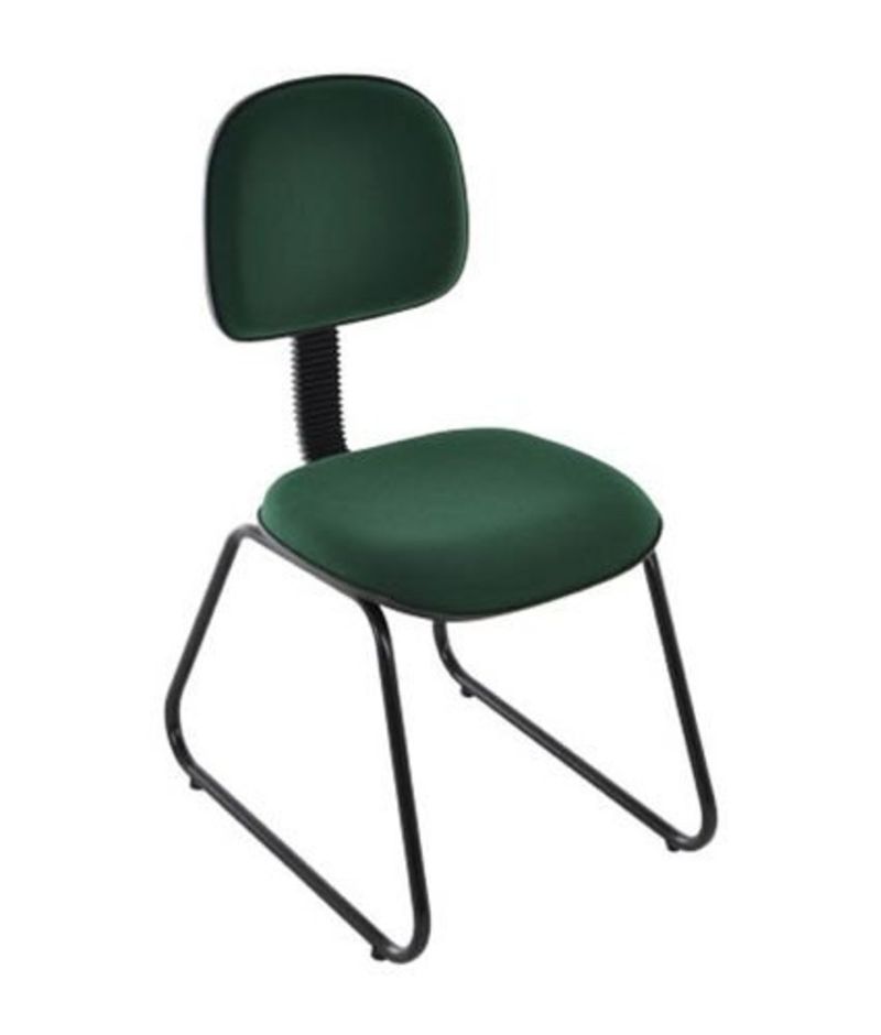 Cadeira Secretária Base Fixa Trapézio Linha Economy Verde Cadeira Secretária Base Fixa Trapézio Linha Economy Verde