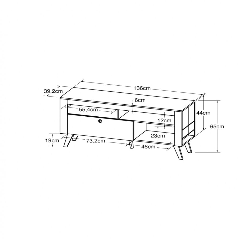 Home Com Bancada e Painel para Tv Até 55 Polegadas Dinamarca