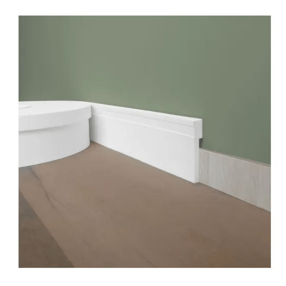 Rodapé EVA Flexível 15cm Altura Rp16 Alto Sobrepor 4 Metros MeuRodapé